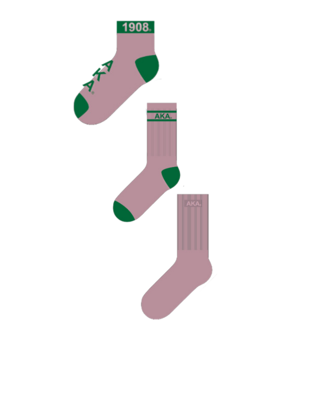 AKA Pink Socks (3-Pack) – Kendalls Greek