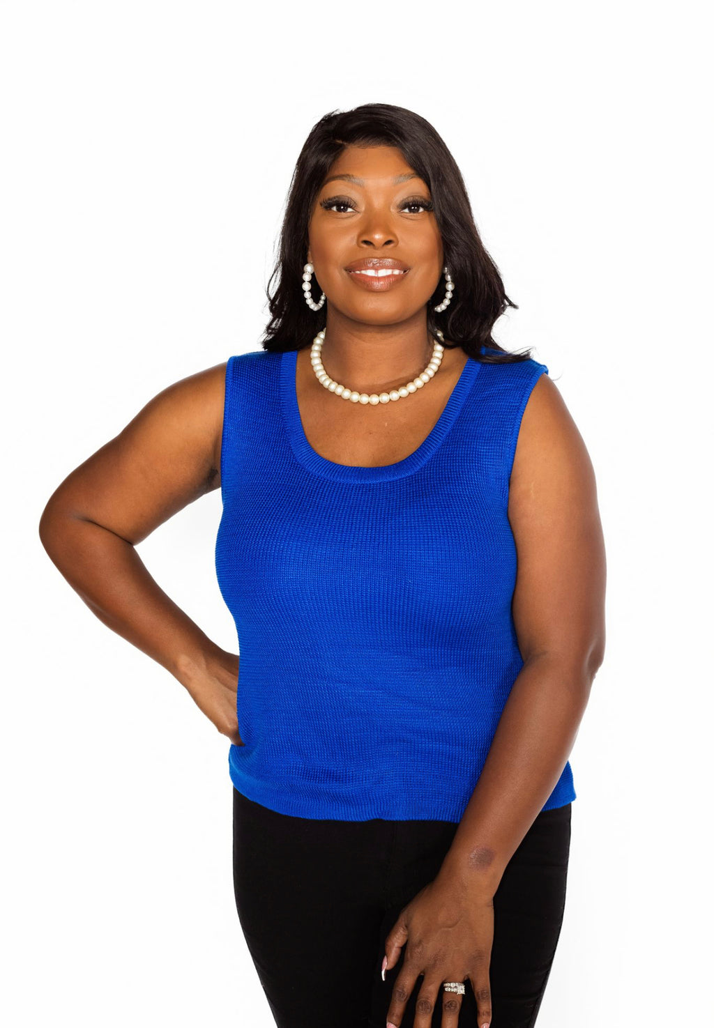 Blue Knit Tank – Kendalls Greek