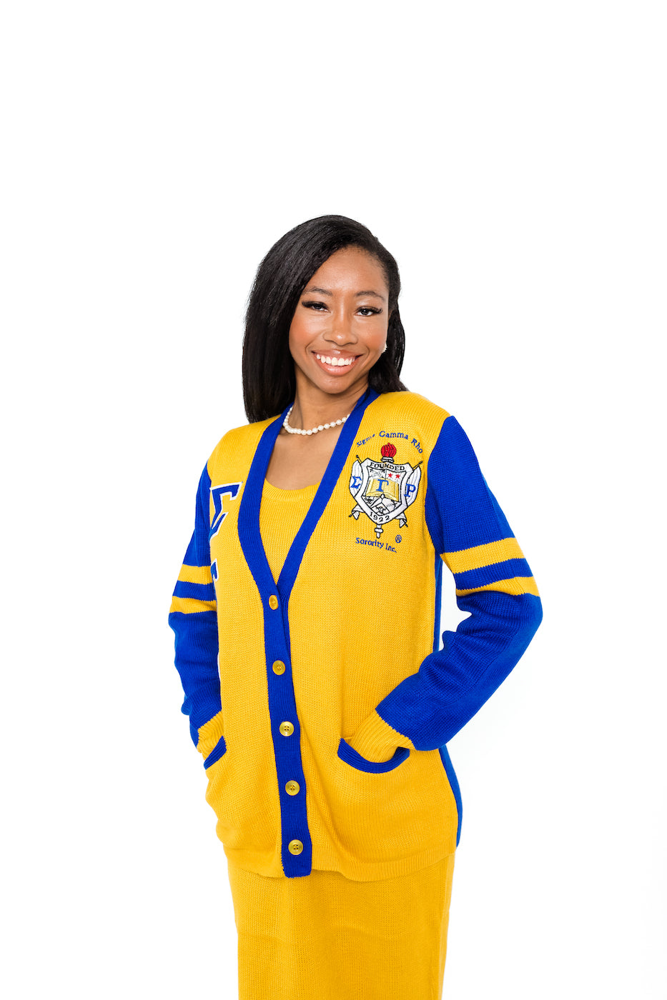 ΣΓΡ Gold Tri Color Cardigan – Kendalls Greek